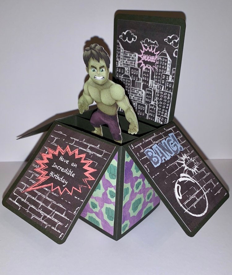 Chalkboard Style Superhero Pop-up Card | Etsy