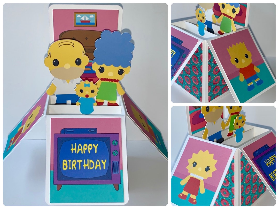 Cartoon Family Pop-up Card - Etsy