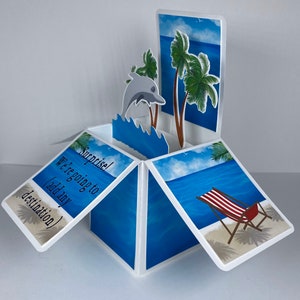 Custom Vacation Reveal Pop-up Card (beach Destination) - Etsy