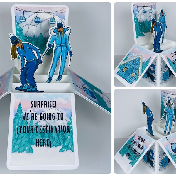 Custom Vacation Reveal Pop Card - Etsy