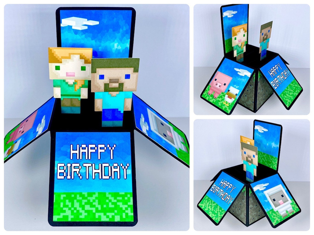 Pixel Game Pop-up Birthday Card - Etsy