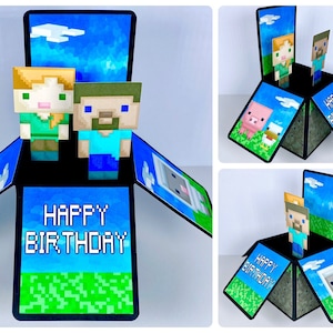 Pixel Game Pop-up Birthday Card - Etsy