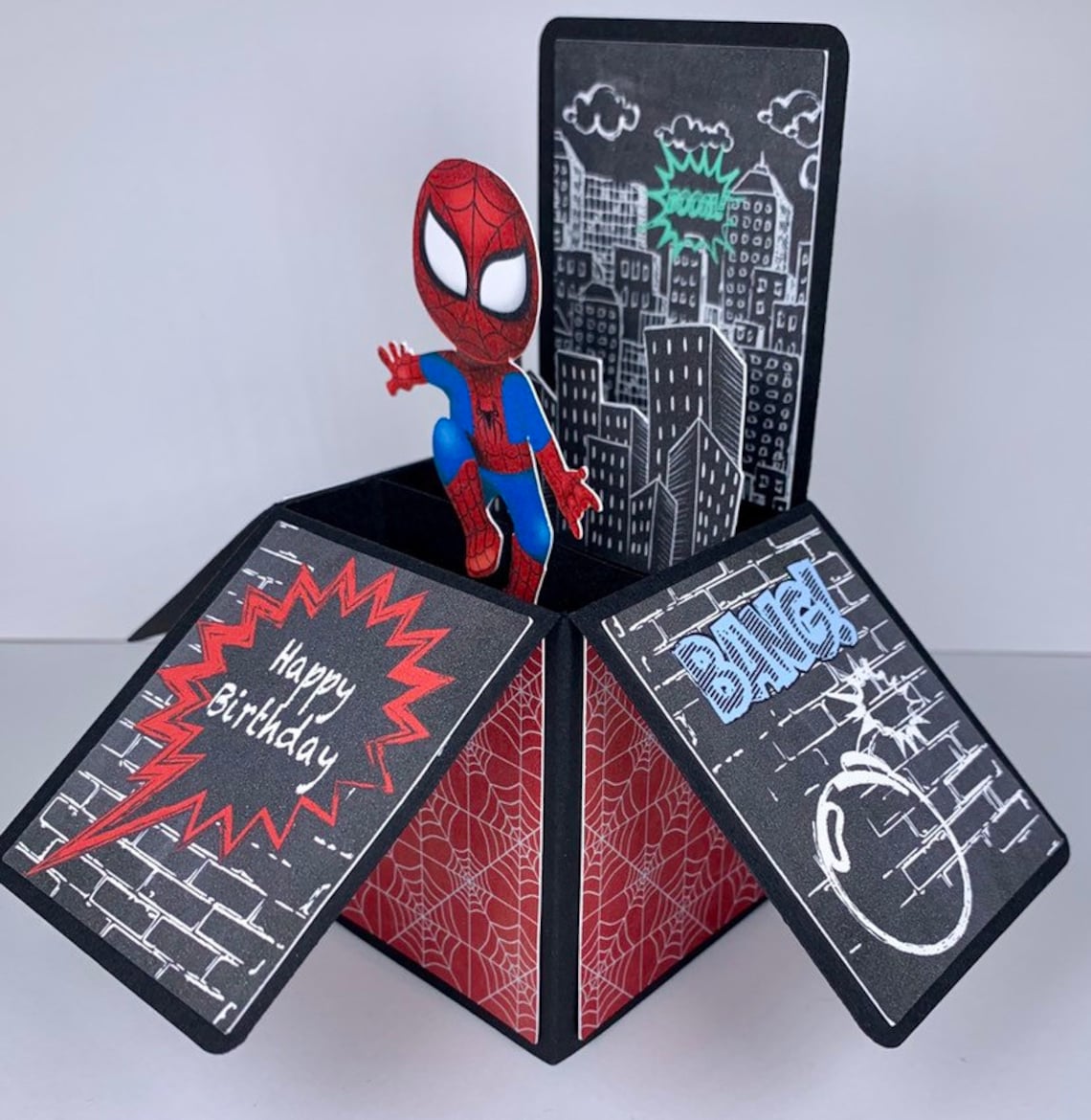 Chalkboard Style Superhero Pop-up Card | Etsy