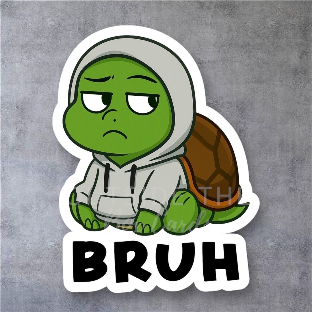 Funny Bruh Turtle Sticker - Etsy