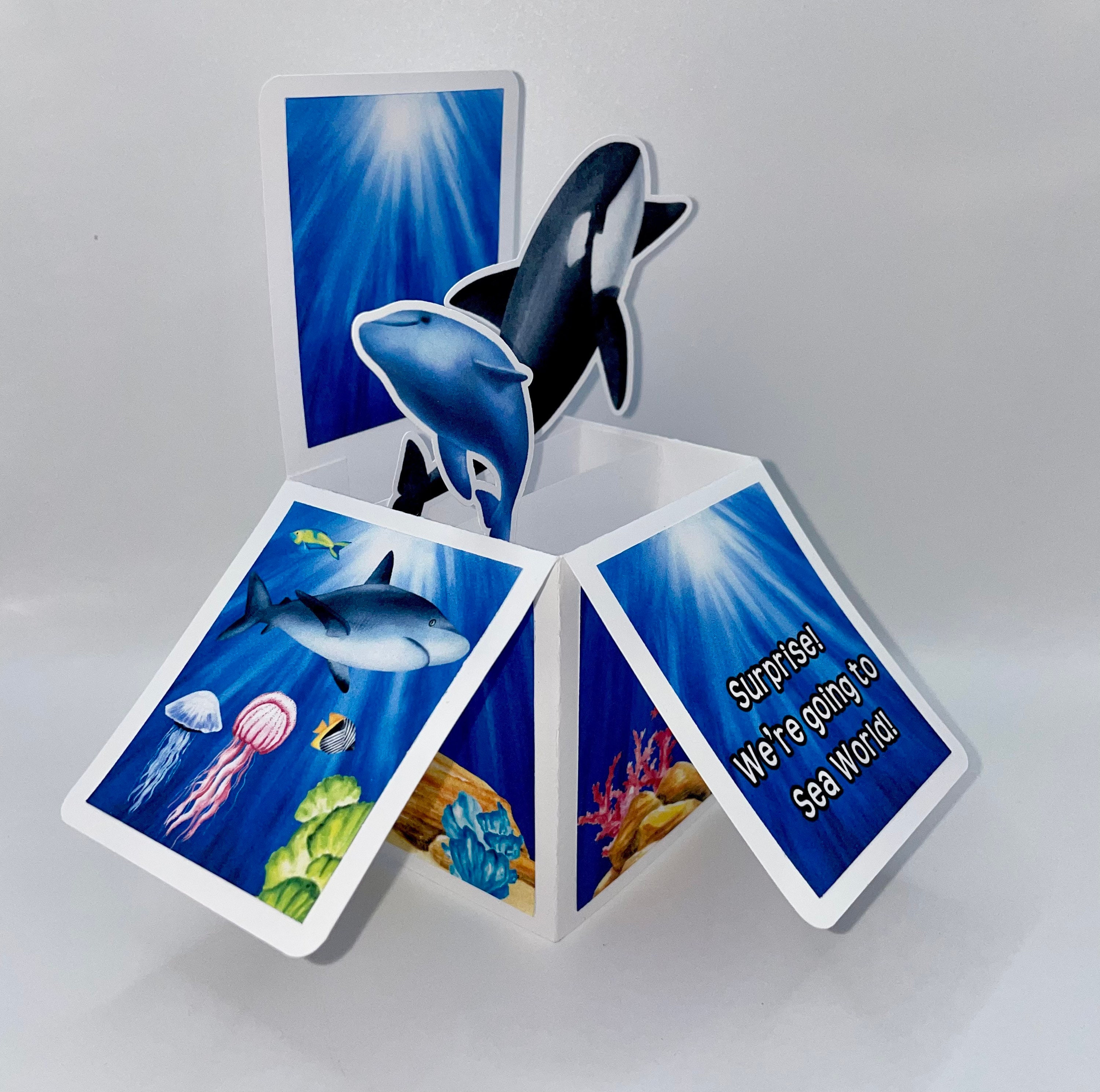 Vacation Reveal Pop-up Card sea World - Etsy