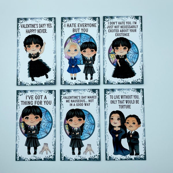 Wednesday Addams Valentine Cards - Etsy