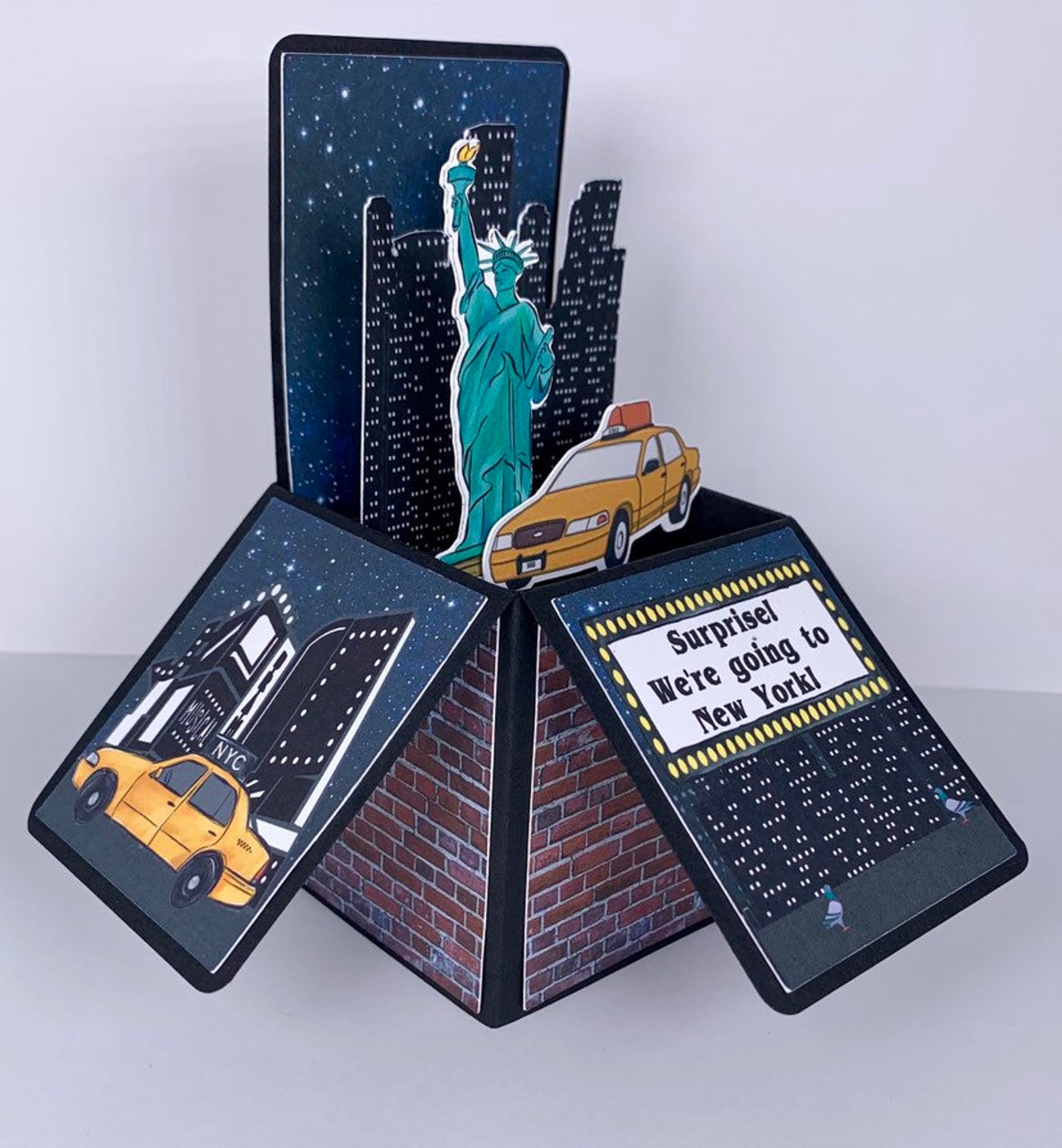 New York Vacation Reveal Pop-up Card - Etsy