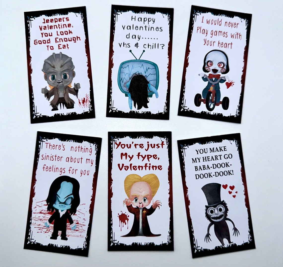 Horror Movie Valentine Cards (set 6) - Etsy