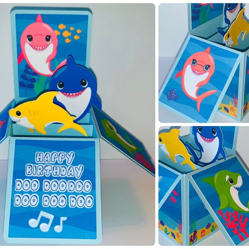 Shark Pop up Card - Etsy