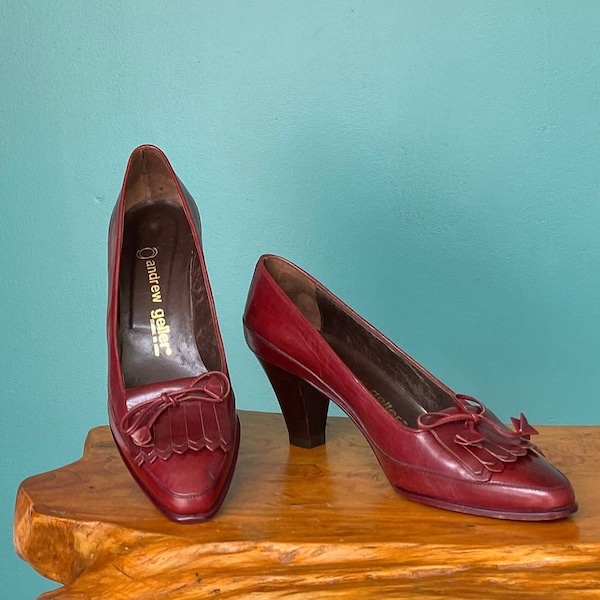 Burgundy 80s Pumps - Etsy