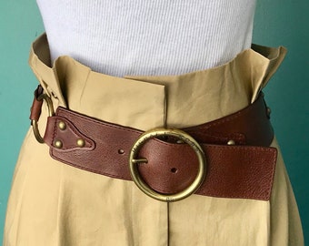 Wide leather belt | Etsy