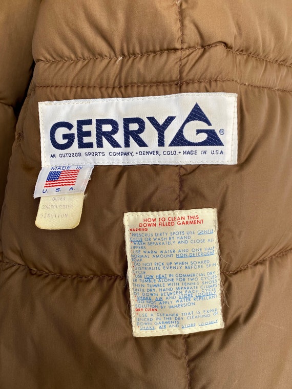 Vintage Brown Down Gerry Puffer Jacket Down Coat Puff… - Gem