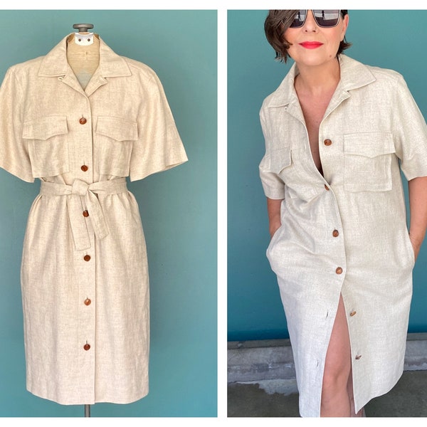 Linen Button Front Dress - Etsy