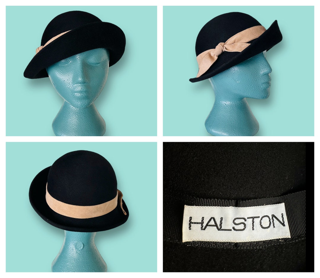 Halston Cloche Hat Black Hat Designer Hat Taralynevansstudio - Etsy