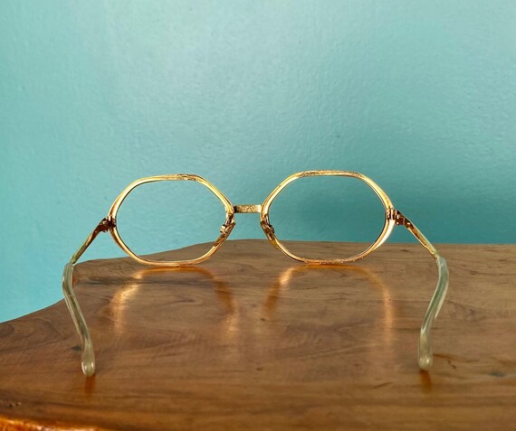 Vintage Riviera 60s Gold Eyeglass Frames Gold Eyeglas… - Gem