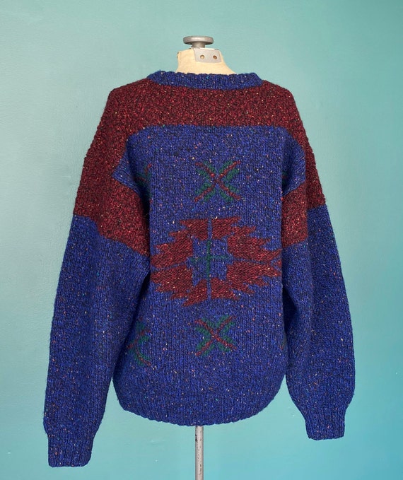 80s Sweater Western Sweater Chunky Sweater Oversized … - Gem