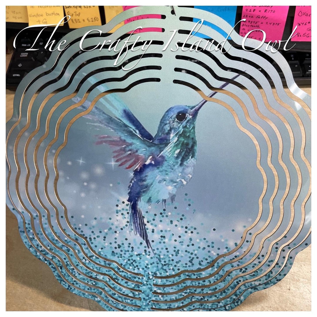 10” Aluminum Hummingbird Wind Spinner / Garden Decor / Hanging Spinner ...