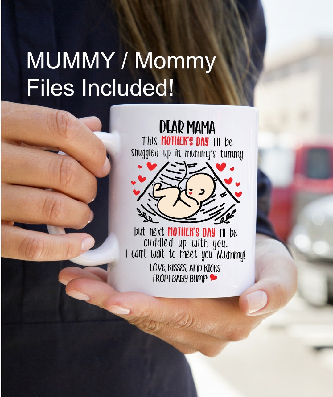 Dear Mama / Mummy / Mommy Snuggled in Mommy's/mummy's/mama's Belly See ...