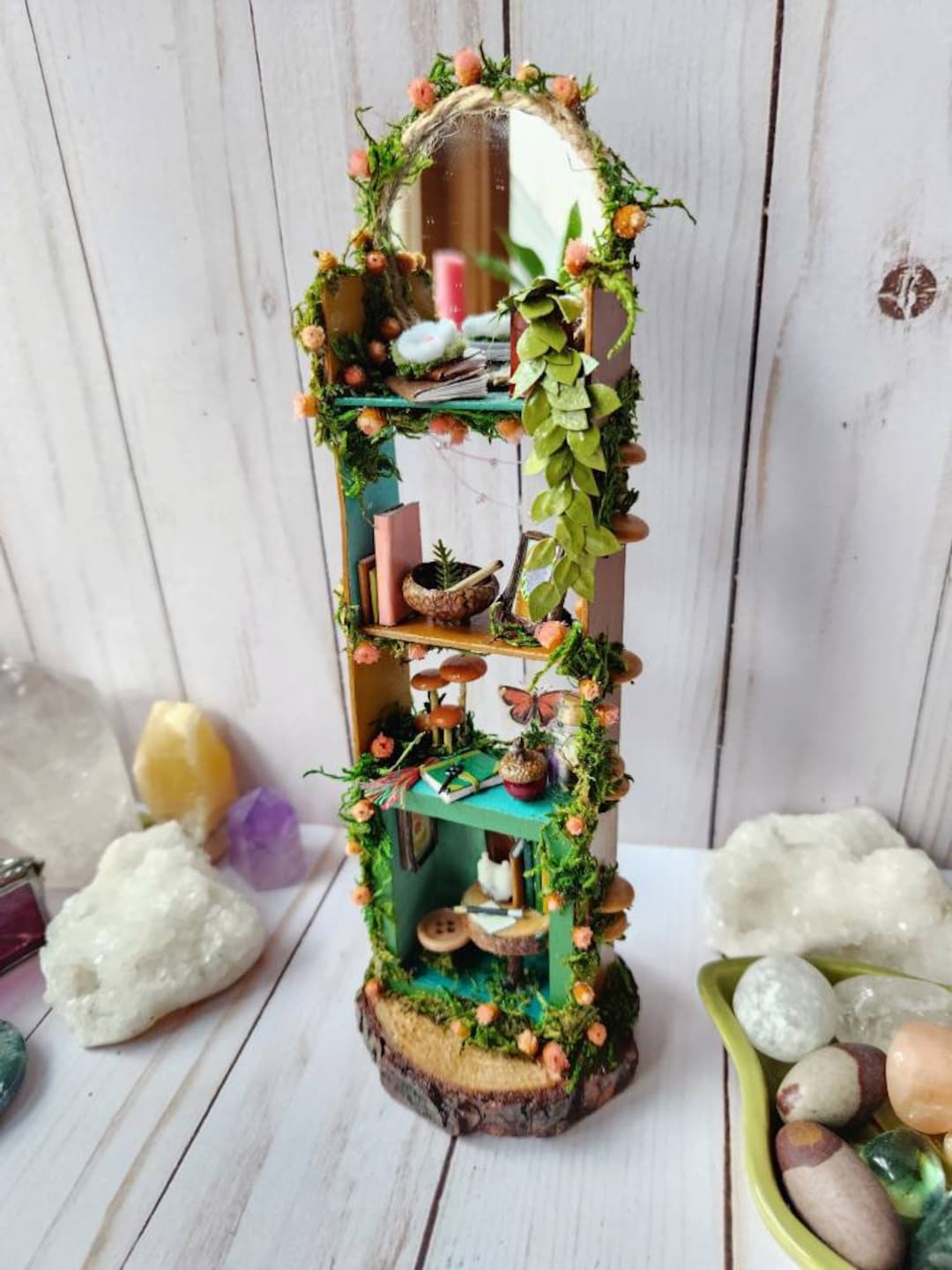 Mini Bookshelf // Fairy Furniture // Fairy Book Nook - Etsy
