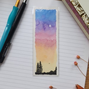 Watercolor Bookmark // Handmade Bookmark // Sunset Watercolor ...