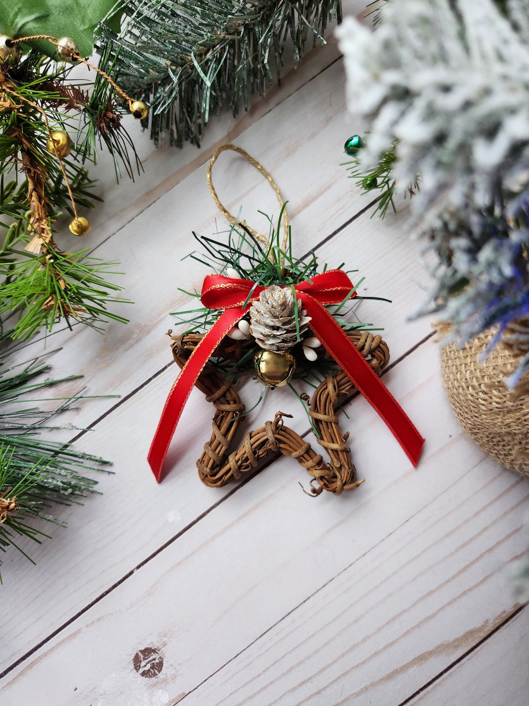 Rustic Star Ornament // Grapevine Star // Wreath Star Ornament - Etsy