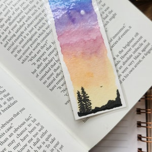 Watercolor Bookmark // Handmade Bookmark // Sunset Watercolor ...