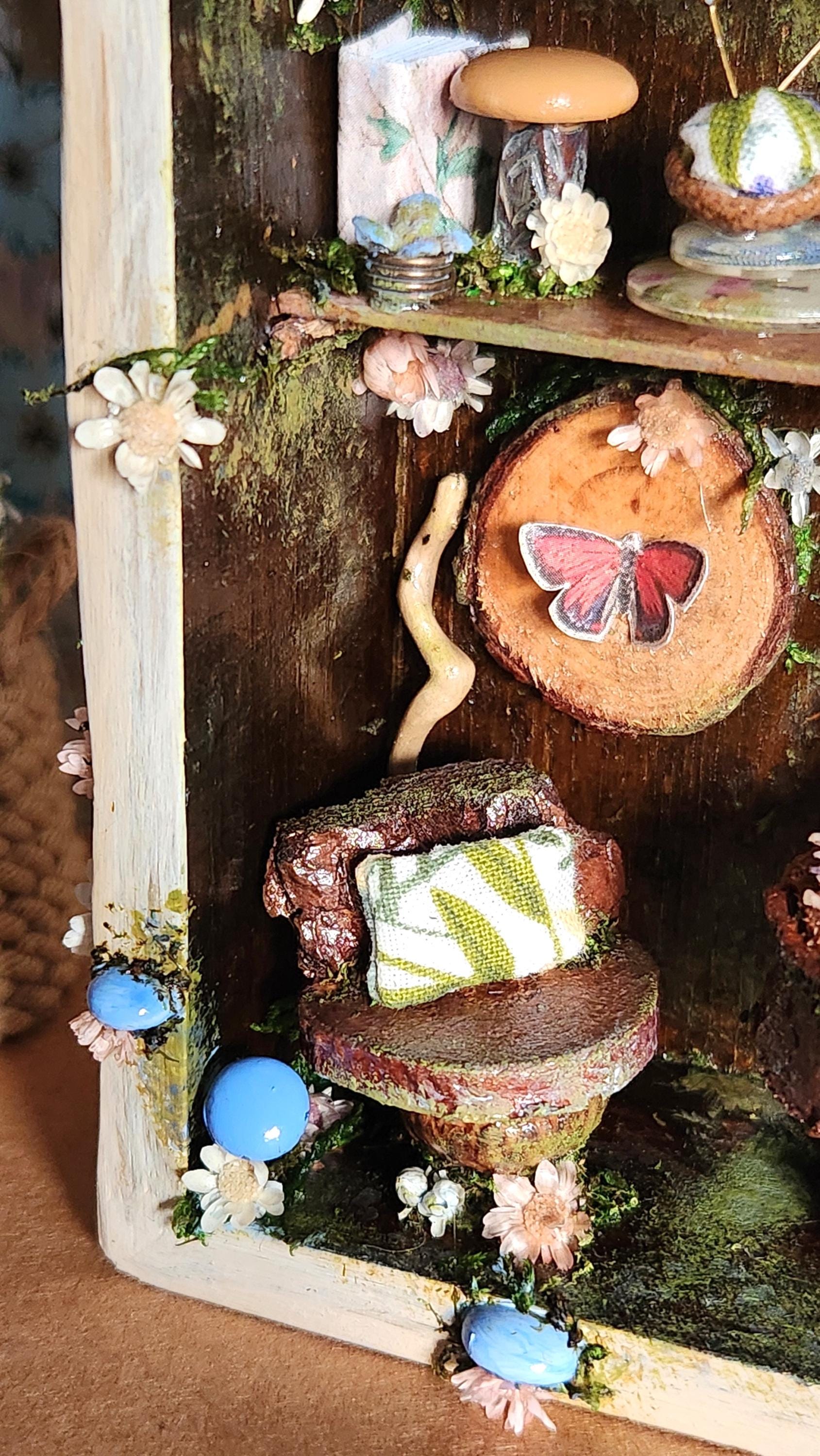 Mini Bookshelf // Fairy Furniture // Fairy Book Nook - Etsy