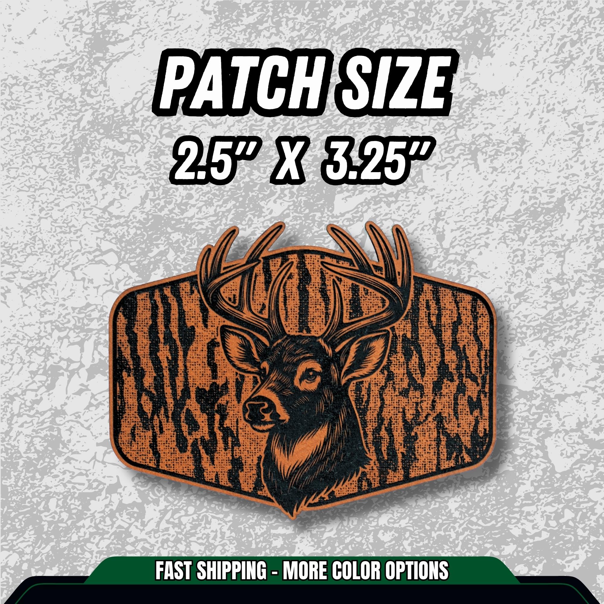 White Tail Deer Head Patch | Leatherette Hat Patches | Leather Patch ...