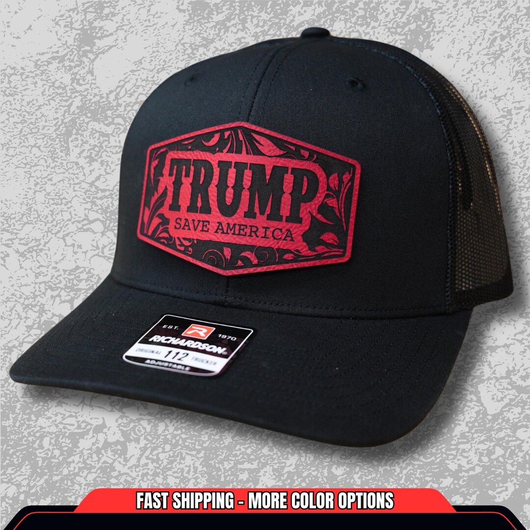 Trump Save America Hats | Tooled Leather Trump Hat | Retro Trucker Hat ...