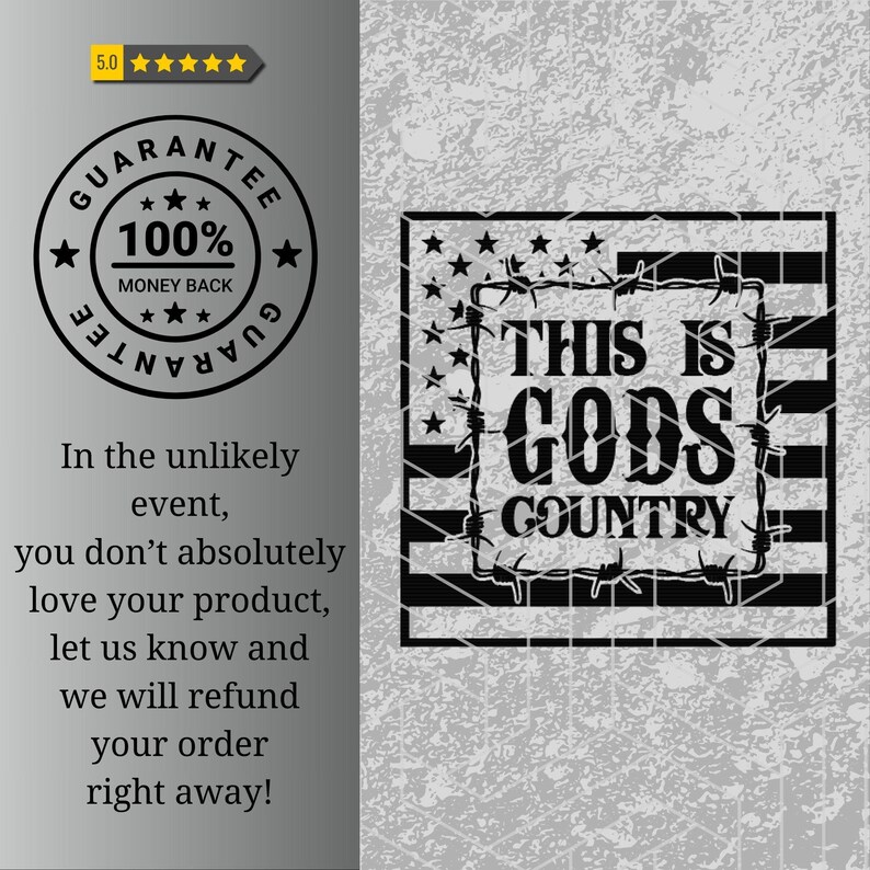 This is Gods Country Digital File | SVG DXF Hat Patch Designs ...