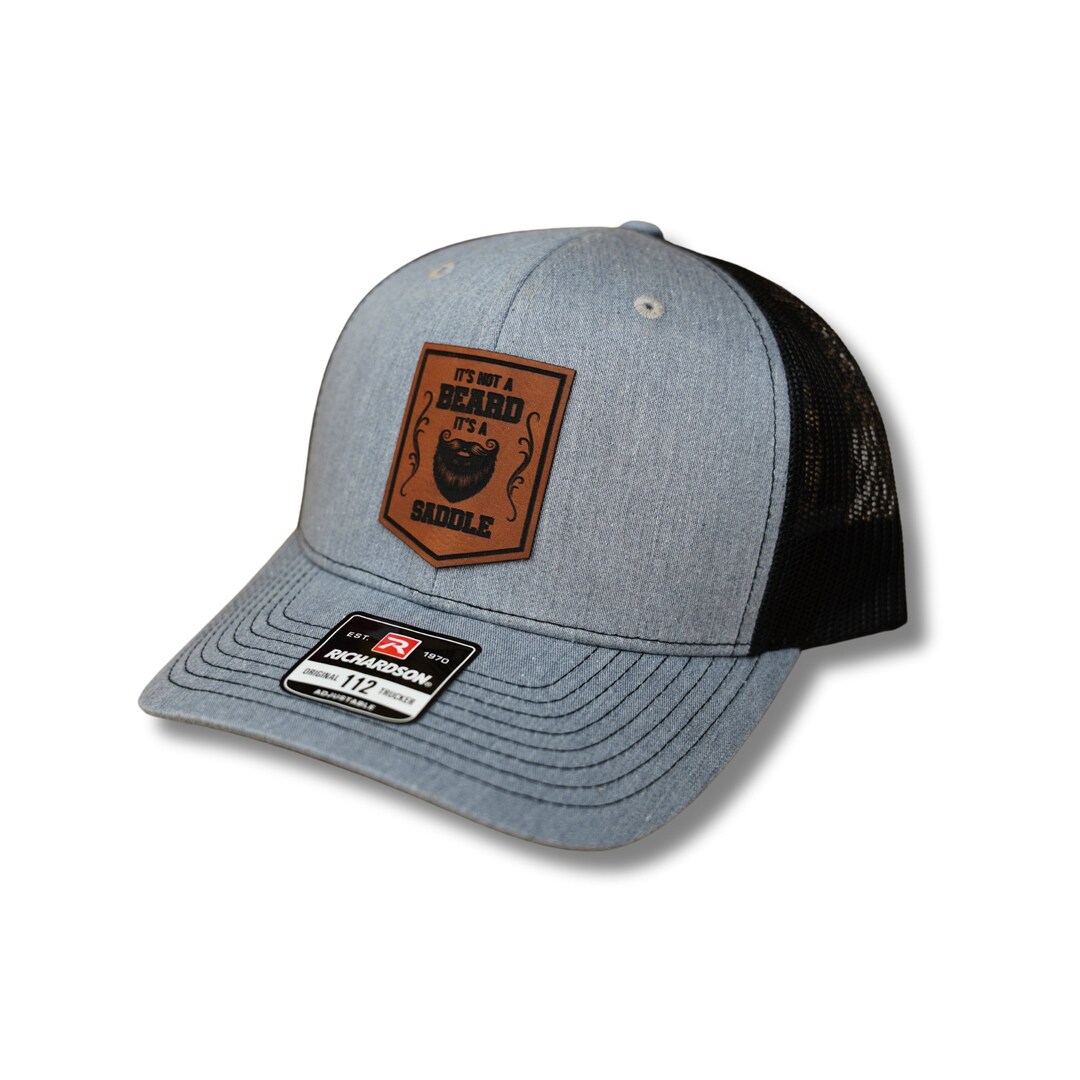 Bearded Saddle Richardson Trucker Style Hat Funny Beard Leather Patch ...