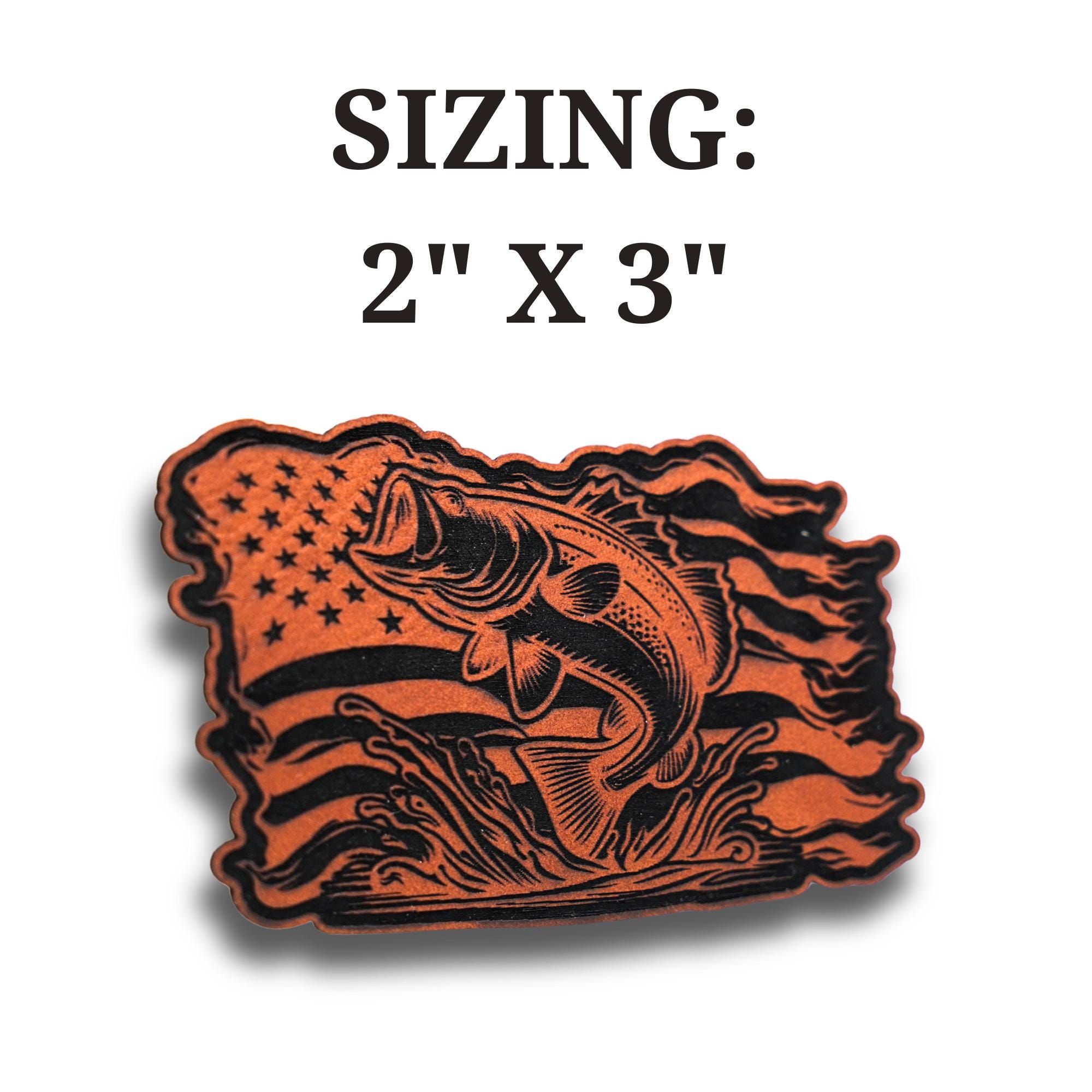 Bass American Flag Patch | Large Mouth Bass | Fishing Hat Patches ...