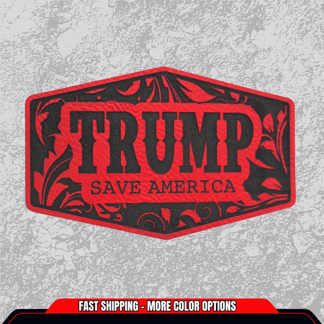 Leatherette Hat Patches | Trump Save America | Custom Leather Hat ...