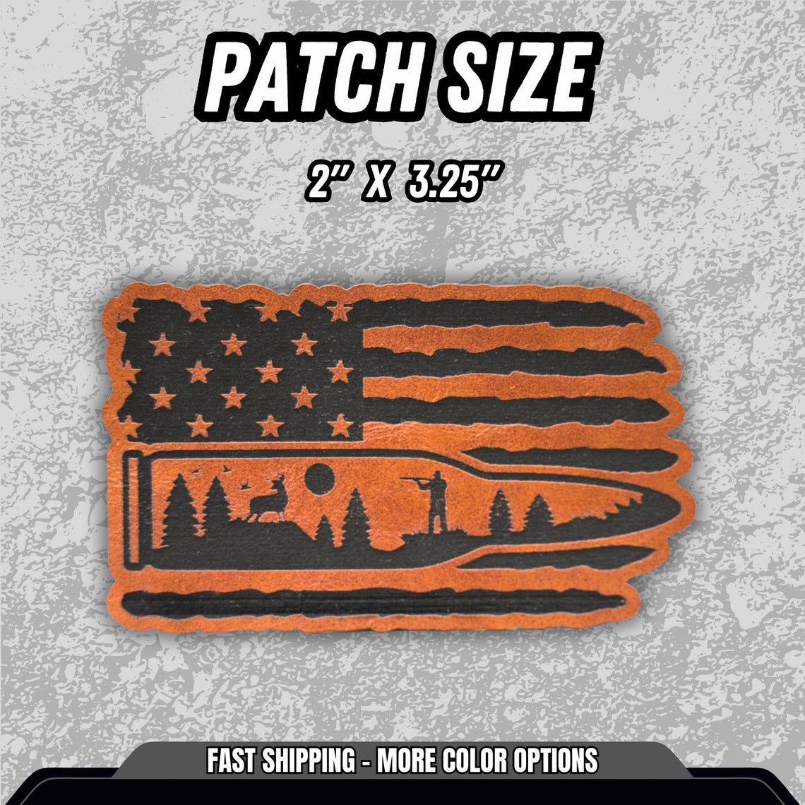 Deer Hunter Outdoorsman Hat Patch | Leatherette Hunting Fishing Patches ...