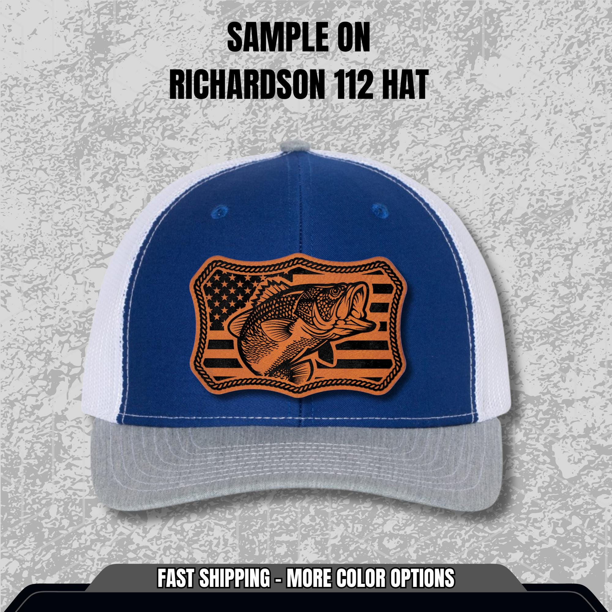 Bass American Flag Patch | Large Mouth Bass | Fishing Hat Patches ...