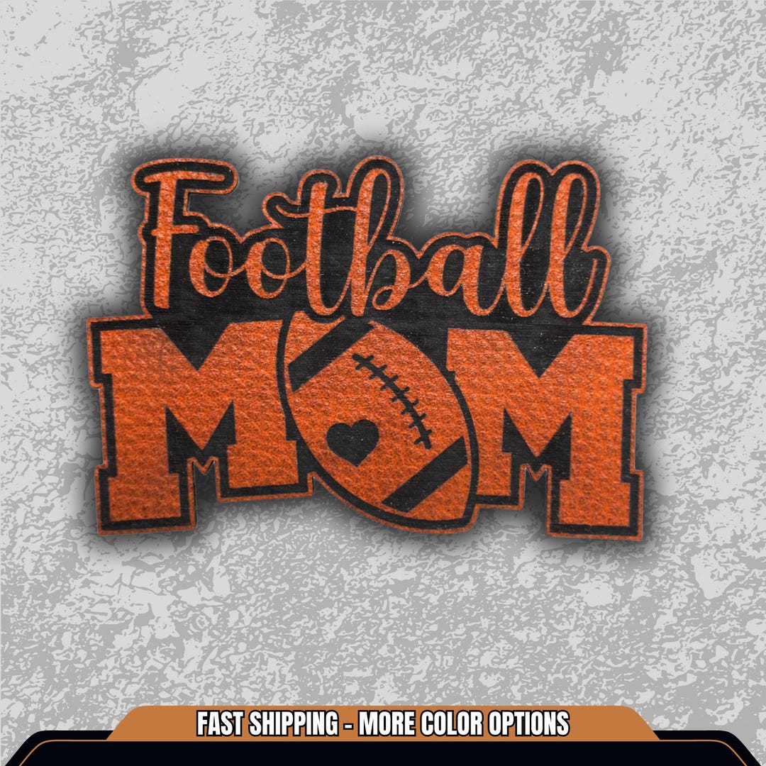 Football Mom Patch | Sports Mom Patches | Football Leatherette Patch ...