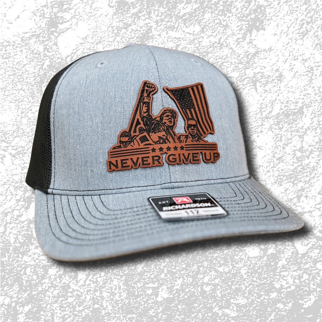 Donald Trump Never Give up Hat Trump 2024 Hats Donald Trump Leather ...