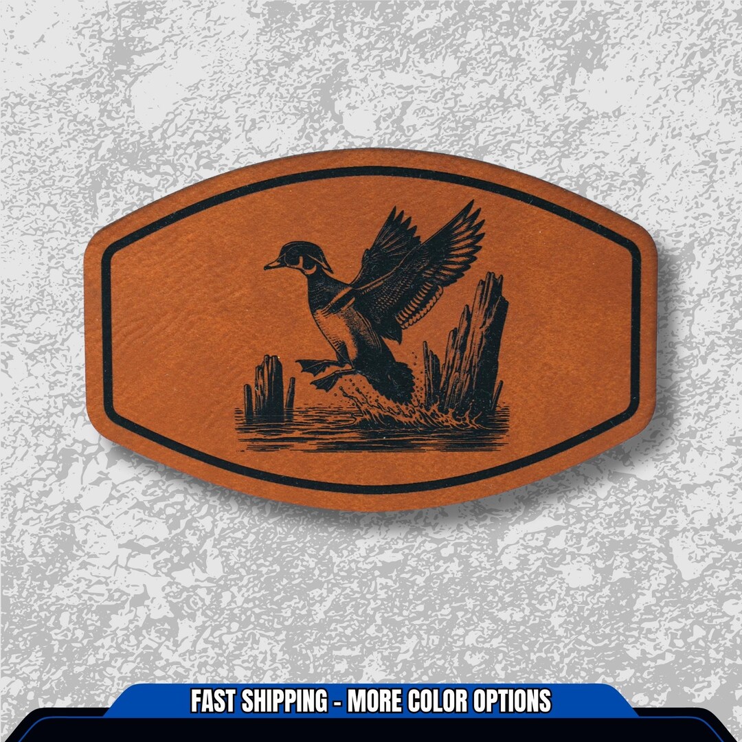 Mallard Duck Hat Patch | Laser Engraved Leatherette Patch | Duck ...