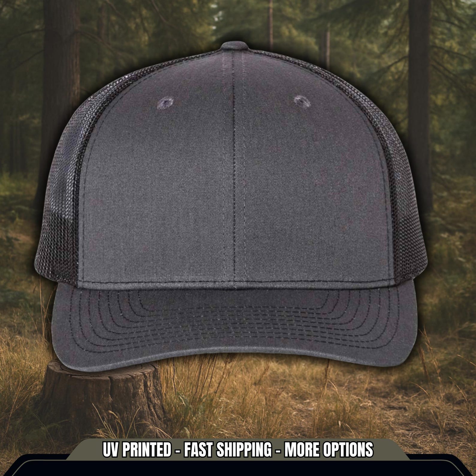 Deer Hunter Trucker, Tooled Leather UV Printed Leatherette Hat ...