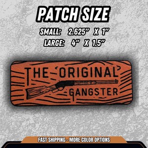 Original Gangster 2nd Amendment Leatherette Hat Patch | Iron on Hat Patches | Custom Hat Patch ...