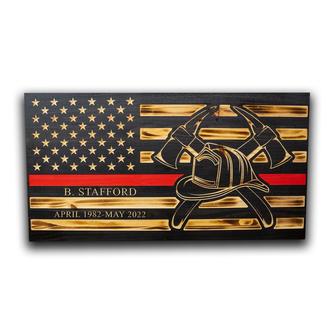 Personalized Fireman Flag Fire American Flag First - Etsy