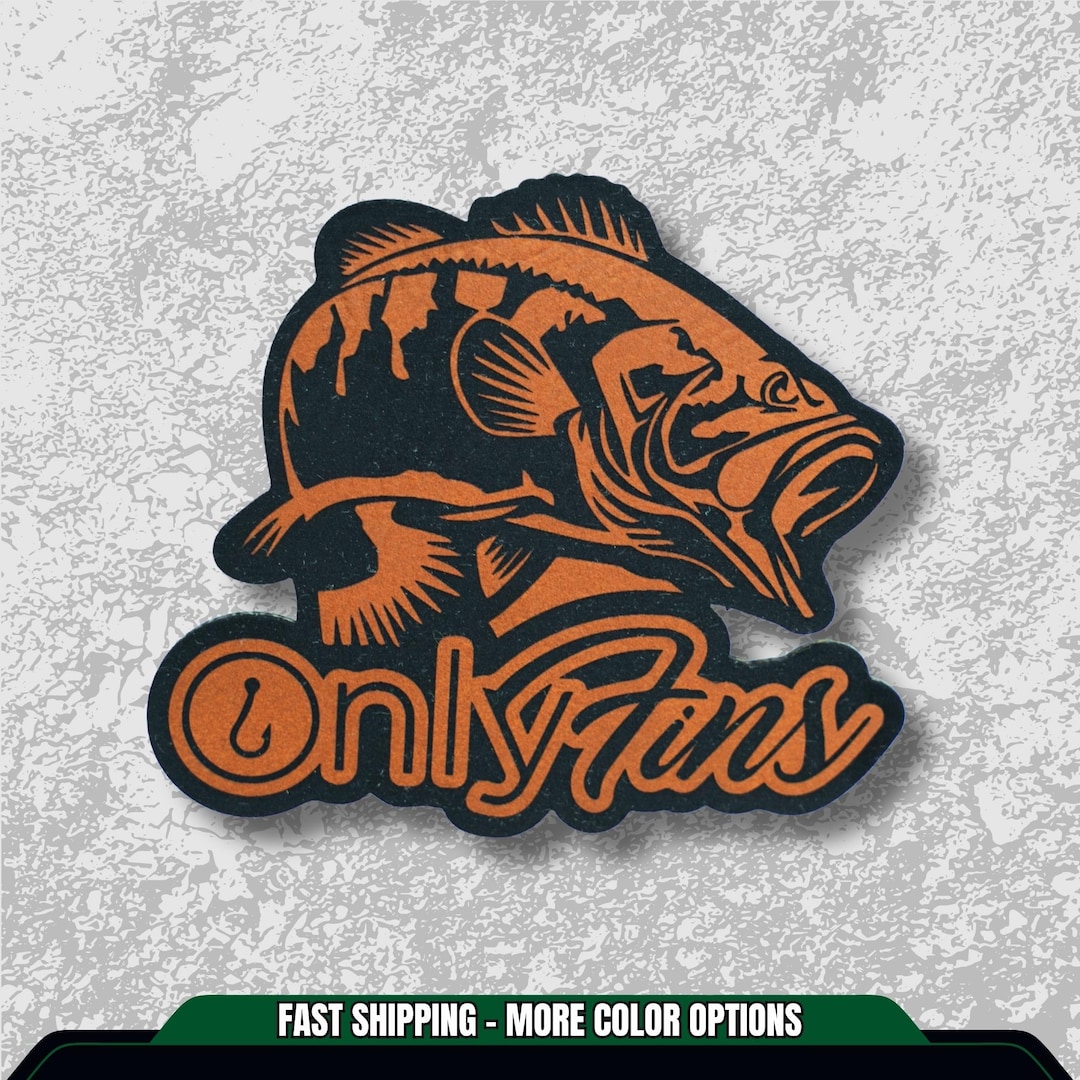 Only Fins Hat Patch | Funny Fishing Patch | Bass Fishing Leatherette ...
