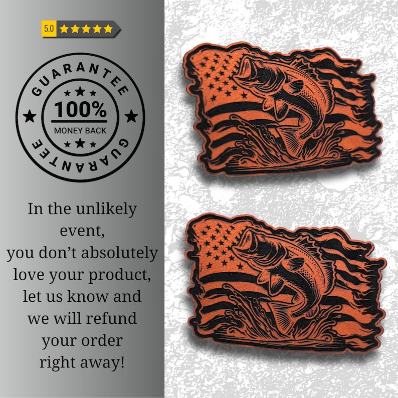 Bass American Flag Patch | Large Mouth Bass | Fishing Hat Patches ...