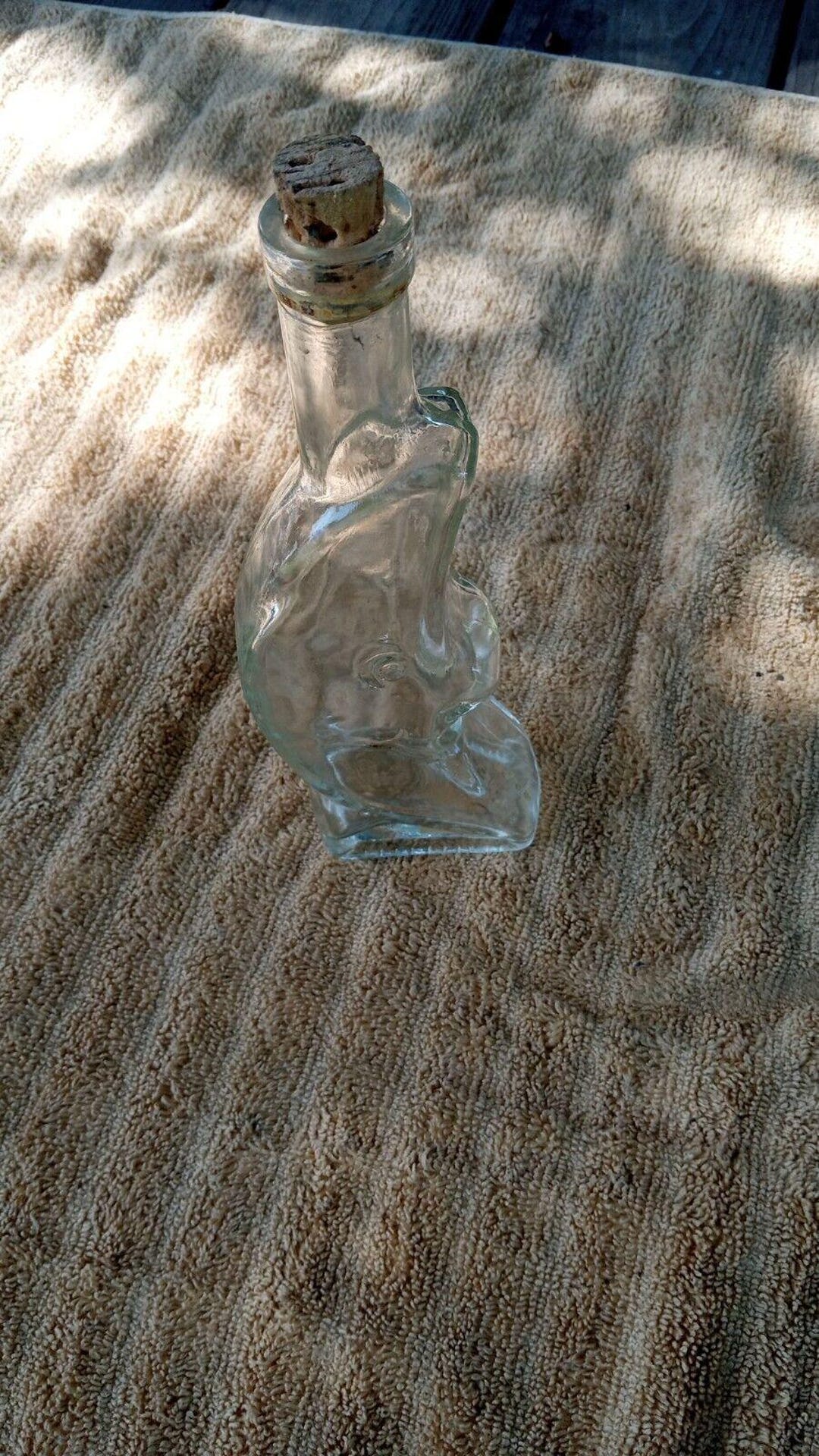 Vintage Clear Glass Empty Crescent Moon Shaped Bottle Used - Etsy