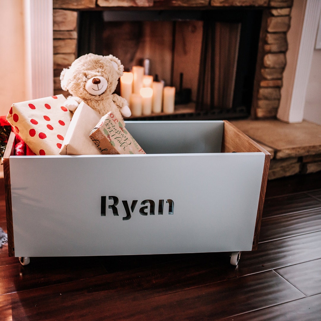 Personalized Toy Box Rolling Toy Box Baby Boy First Birthday - Etsy