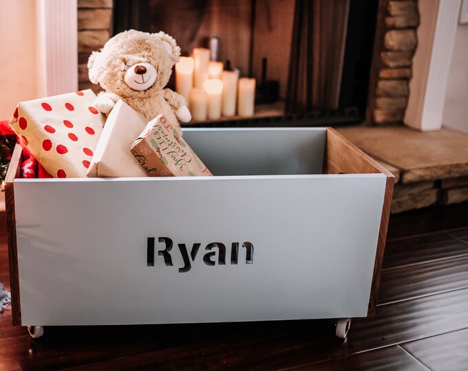 Personalized Toy Box, Rolling Toy Box, Baby Boy First Birthday Gift - Etsy