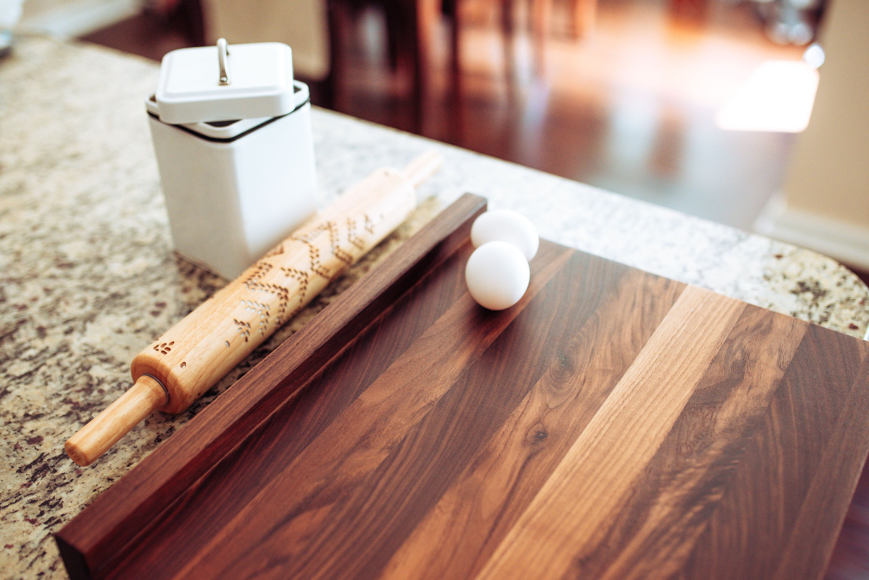 Wood Pastry Board Dough Board with Double Countertop Notch | Etsy