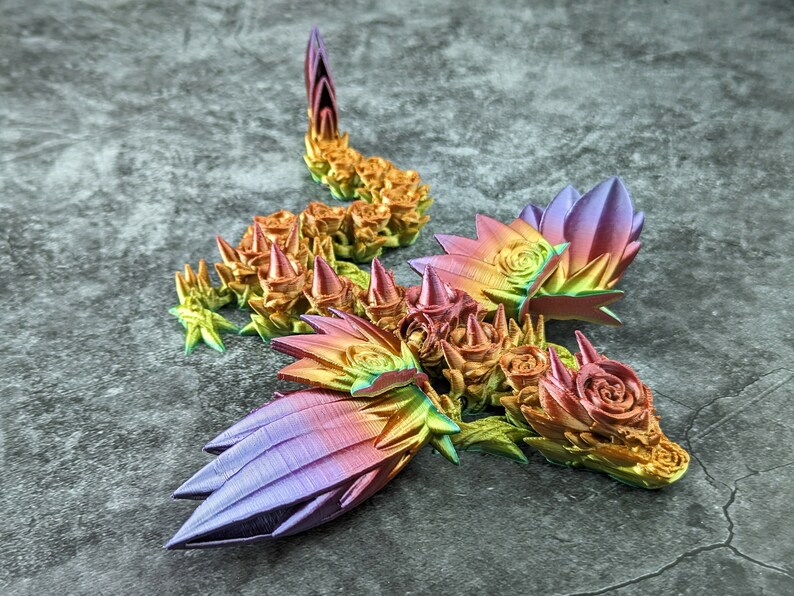 Articulated Winged Rose Dragon. High Quality 3D Printed Fidget - Etsy