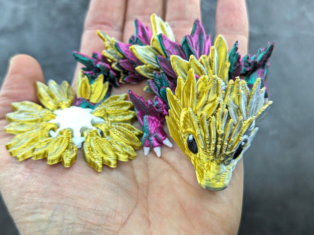 Articulated Sunflower Dragon, Fidget Toy, Sculpture, Ornament - Etsy