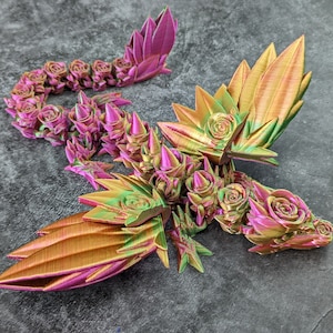 Articulated Winged Rose Dragon. High Quality 3D Printed Fidget ...